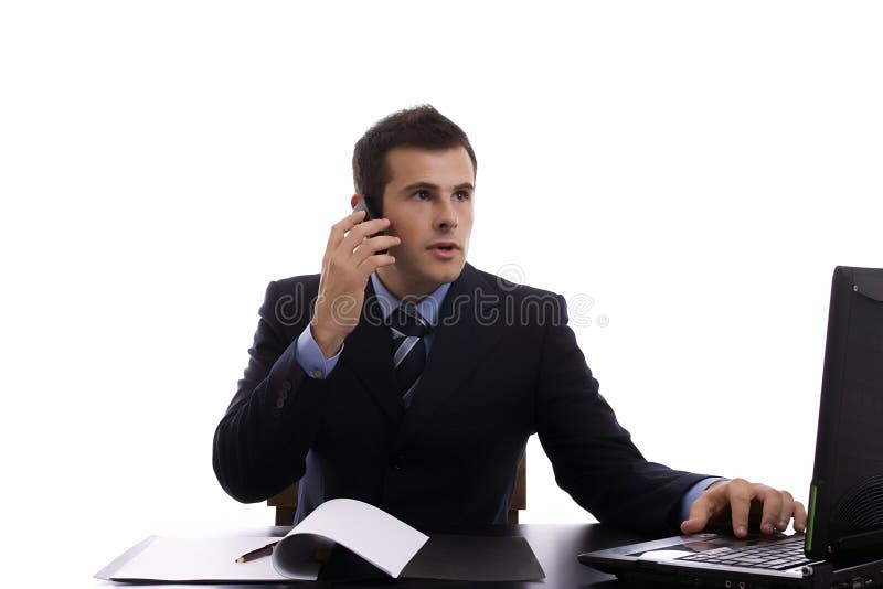 Young business man at work stock image. Image of male - 6863279