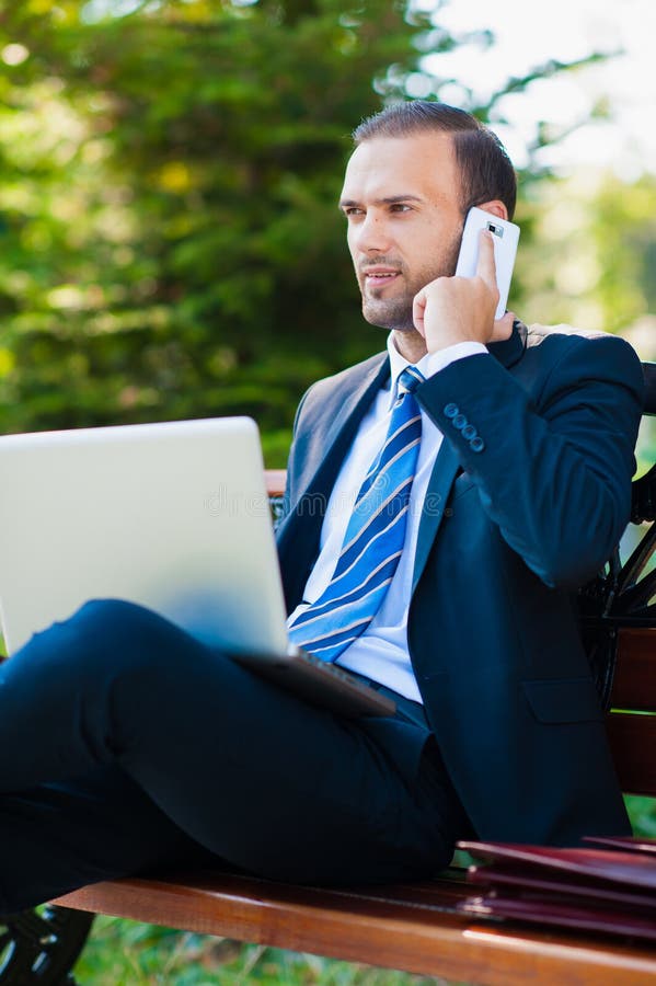 Young Happy Smiling Business Man Working Stock Photo - Image of ...
