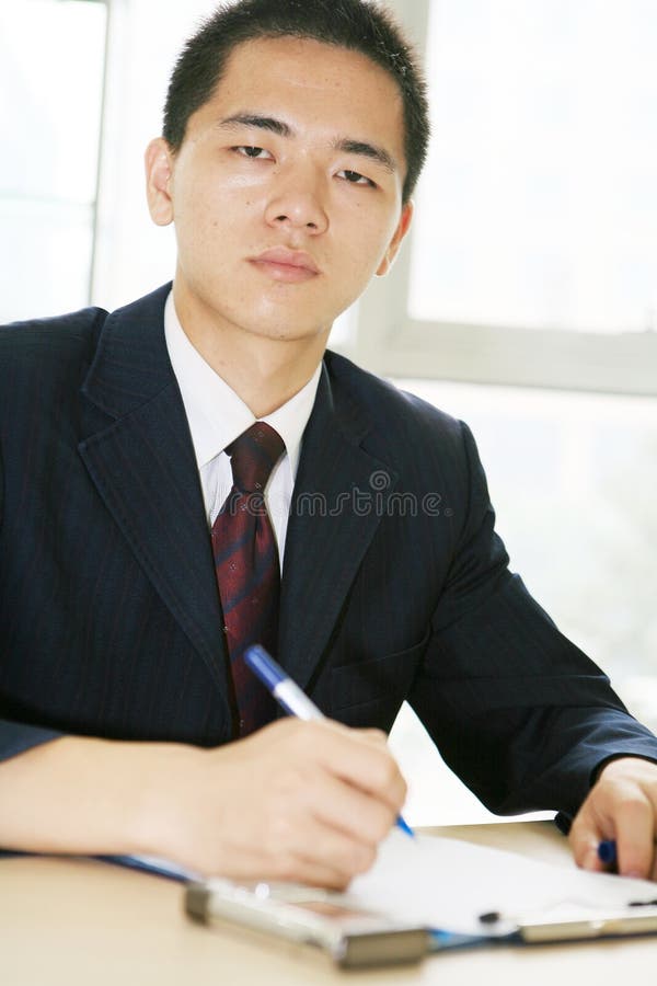 Young Business Man Working in Office Stock Photo - Image of laugh ...
