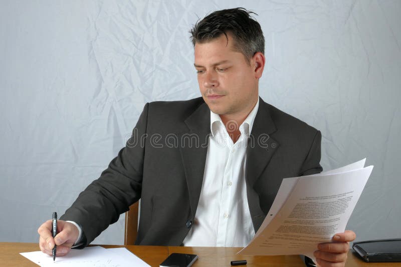 Young business man writing stock image. Image of attractive - 81840909