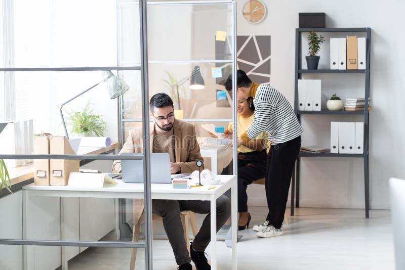 Business Colleagues Working at Office Stock Photo - Image of ...