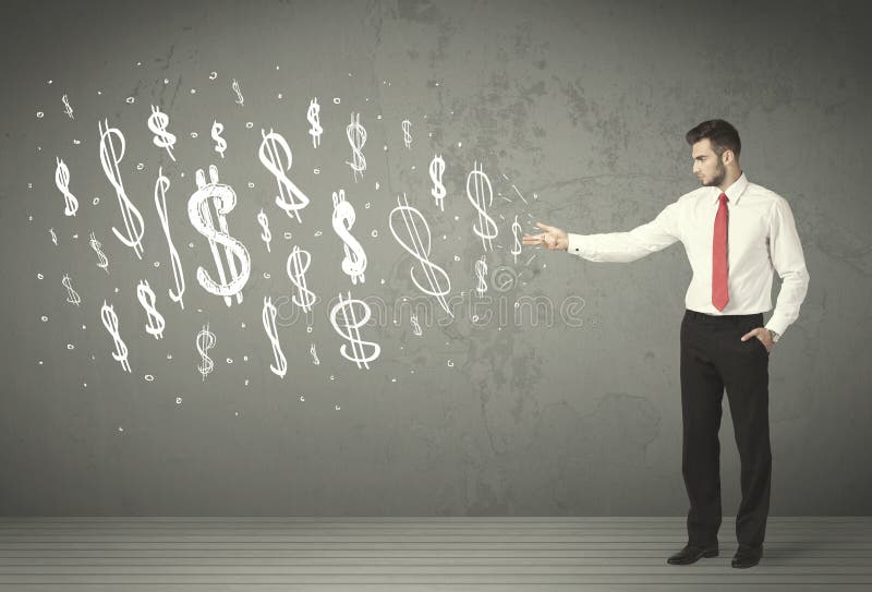 Young Business People with Hand Drawn Dollar Signs Stock Photo - Image ...