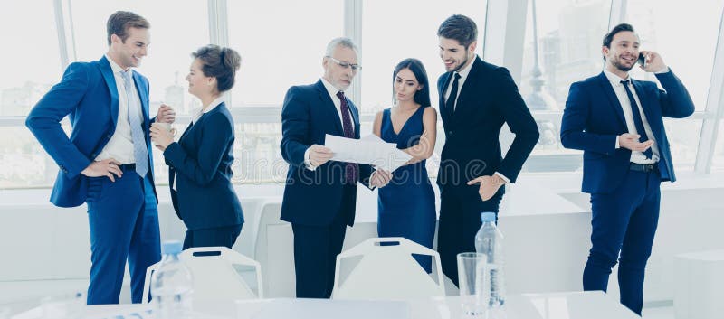 Young Business People Having Break at Conference Meeting Stock Photo ...