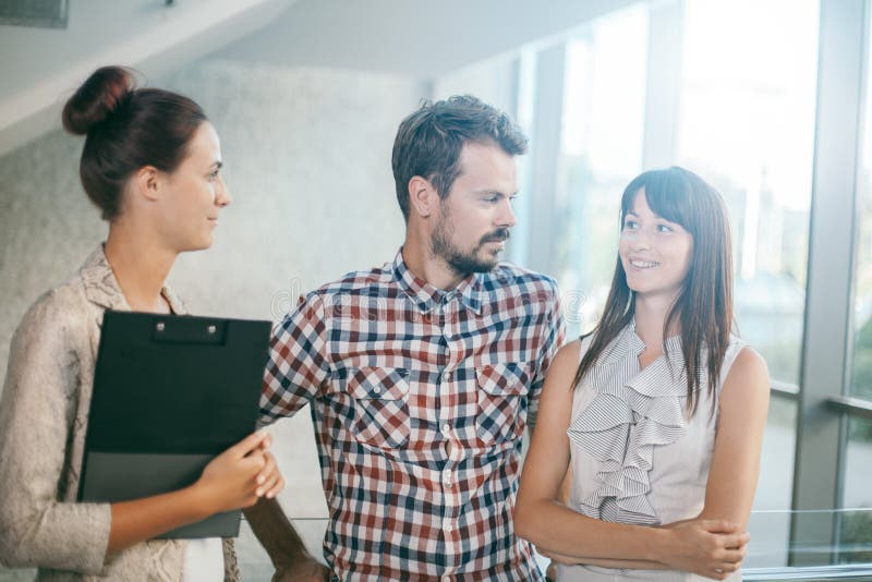 Young Business People in Informal Chat Stock Photo - Image of happy ...