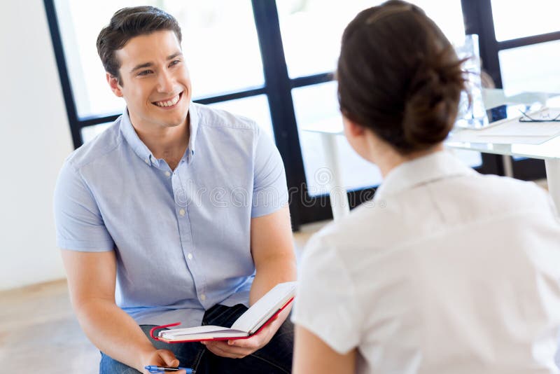 Business People at Interview in Office Stock Image - Image of formal ...