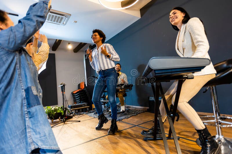 Business People Making Team Training Exercise during Team Building ...