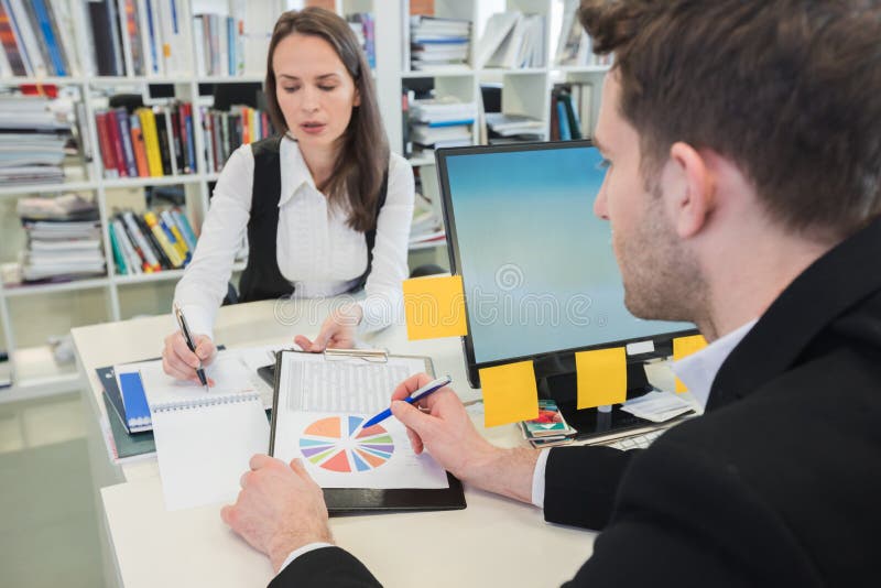 Business People Studying Statistics Stock Image - Image of financial ...