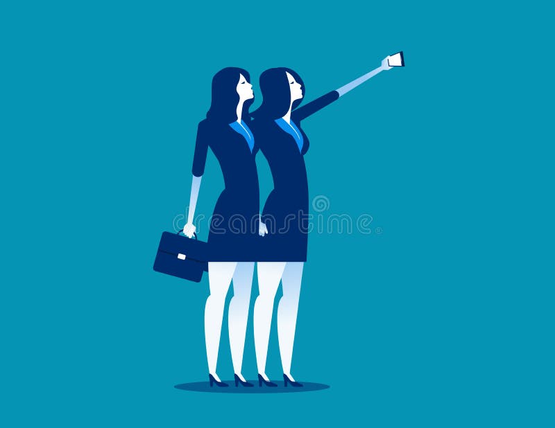 Young Business People Taking Selfie. Concept Business Vector ... Young Business People Taking Selfie. Concept Business Vector ...