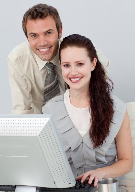 Young Business People Using a Computer Stock Photo - Image of corporate ...
