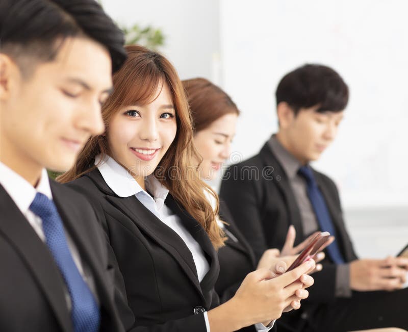 Business People Using the Smart Phone Stock Photo - Image of face ...