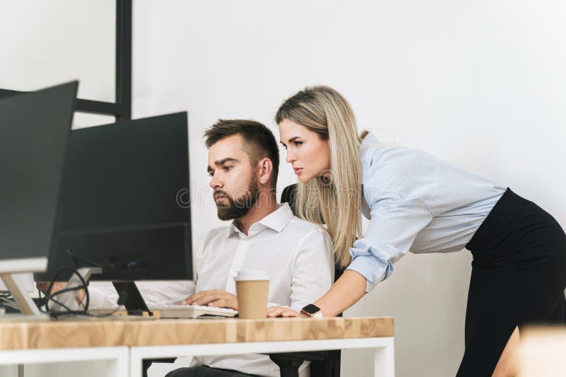 Young Business People during Work in the Modern Office Stock Photo ...