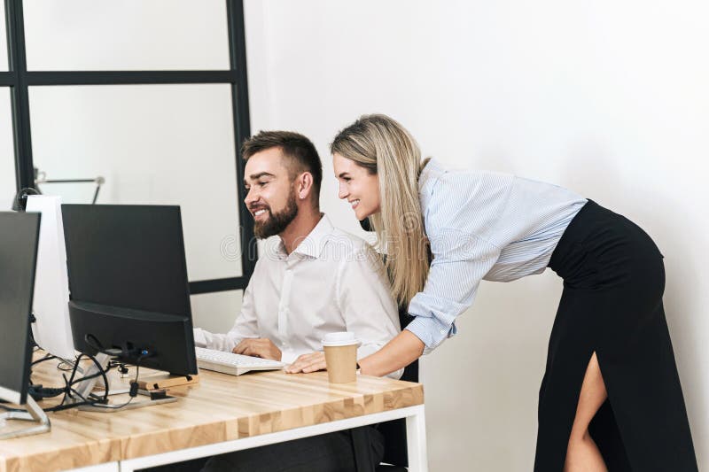 Young Business People during Work in the Modern Office Stock Photo ...