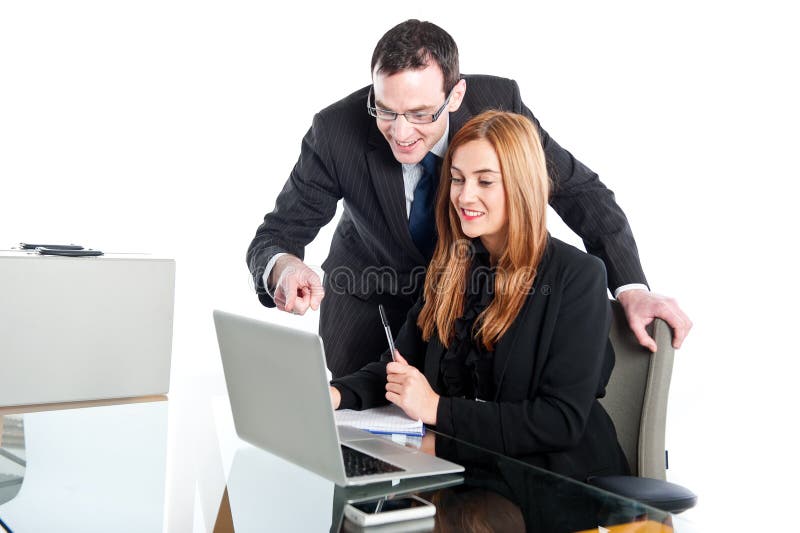 Young Business People Working on Laptop Stock Photo - Image of ...