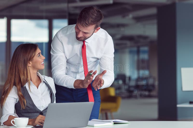 Young Business People Working Together on Computer Stock Image - Image ...