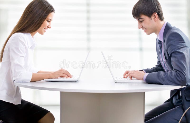 Laptops stock photo. Image of businesswoman, male, intelligence - 3214314