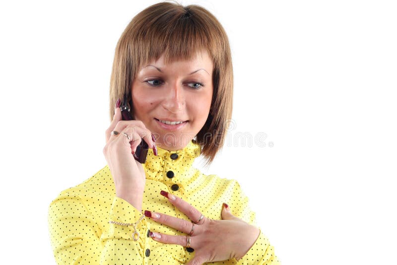 Young Business Woman Calling Stock Photo - Image of shock, lucky: 10443850
