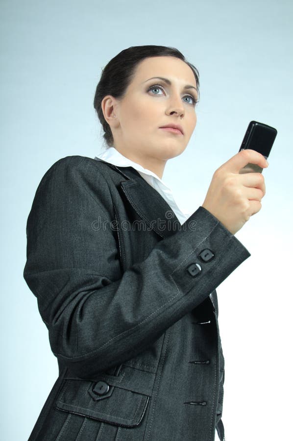 Young Business Woman, Concentrated Looking Forward Stock Photo - Image ...