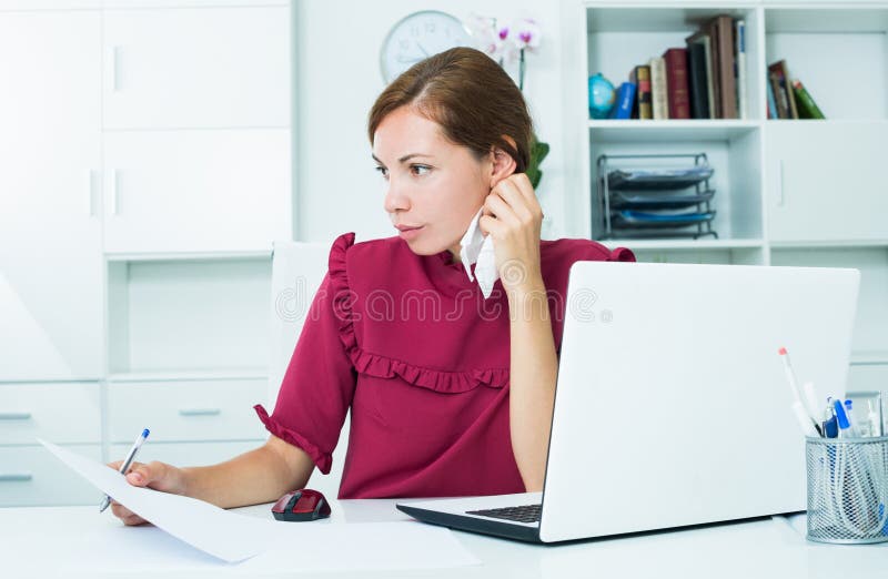 Woman Working with Documents Stock Photo - Image of positive, 2529: ...