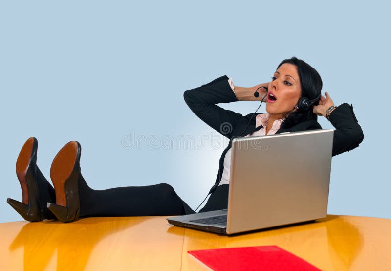 Young Business Woman are Resting and Relaxing Stock Image - Image of ...