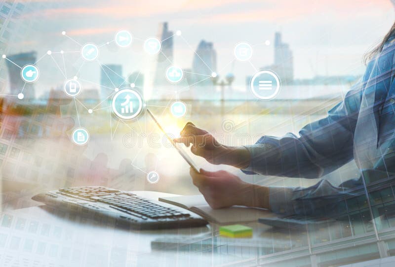 Young Business Woman Working in Office by Desk. Business Concept, Work ...