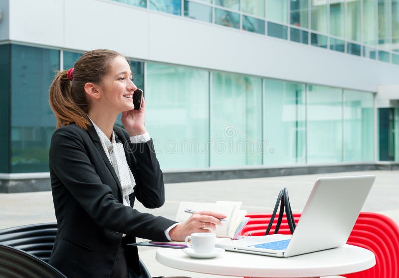 Young Business Woman Working Stock Photo - Image of executive, portrait ...