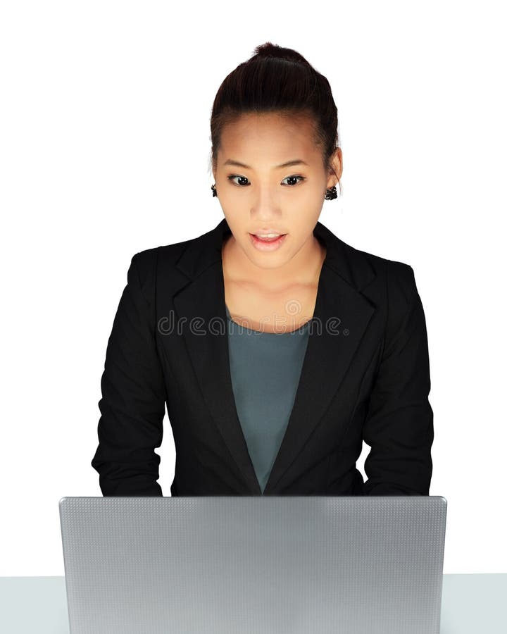 Young Business Woman Working on a Table Stock Photo - Image of young ...