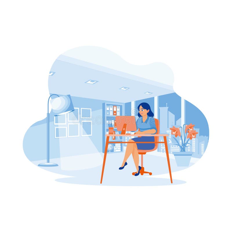 Young Businesses are Busy Working in Front of Computers at Night. Talk ...