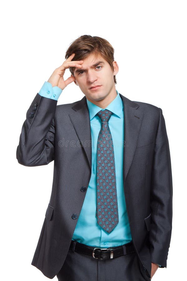 Young businessman stock image. Image of hand, expression - 24190657