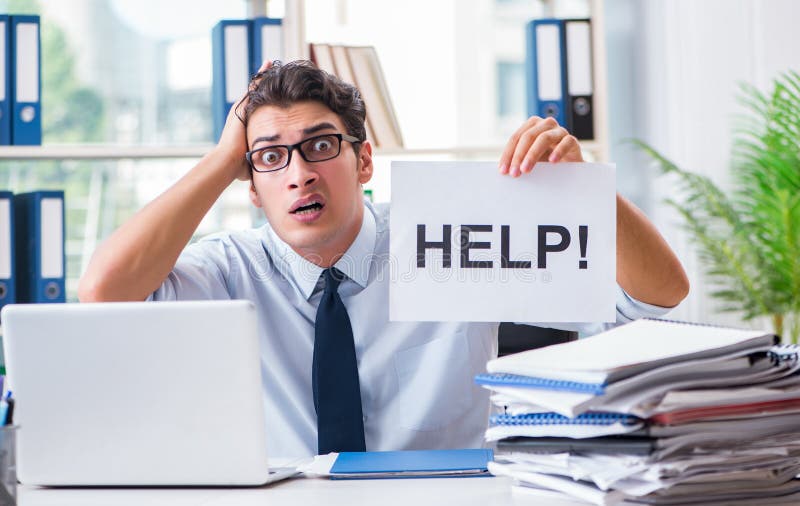 Young Businessman Asking for Help in Office Stock Image - Image of boss ...