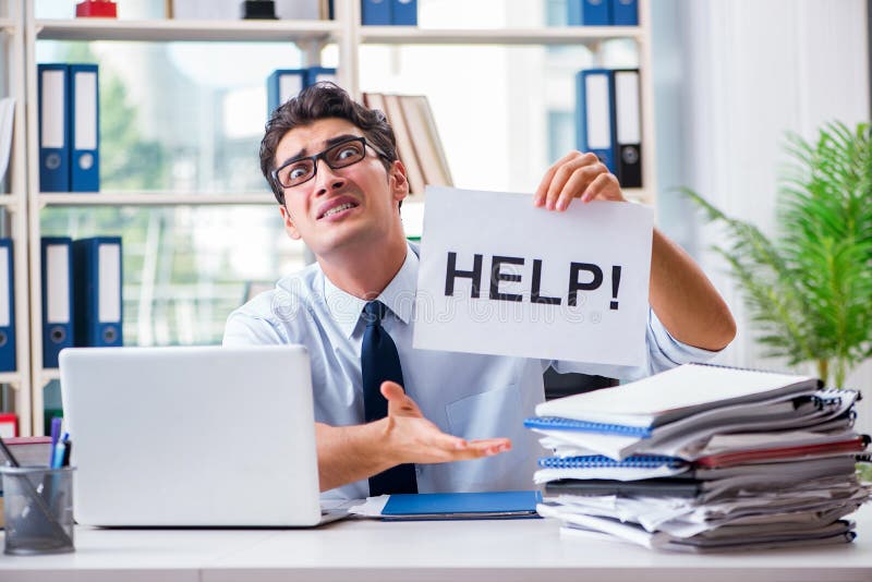 The Young Businessman Asking for Help in Office Stock Photo - Image of ...
