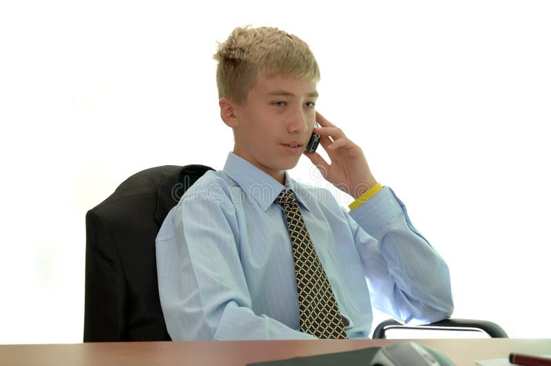 Young Businessman Behind Work. Stock Image - Image of people, business ...