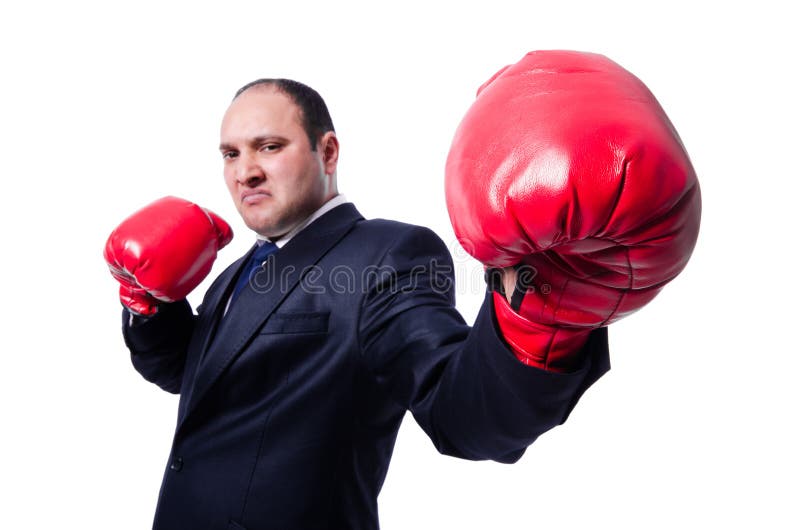Young Businessman Boxer Isolated Stock Image - Image of humour, male ...