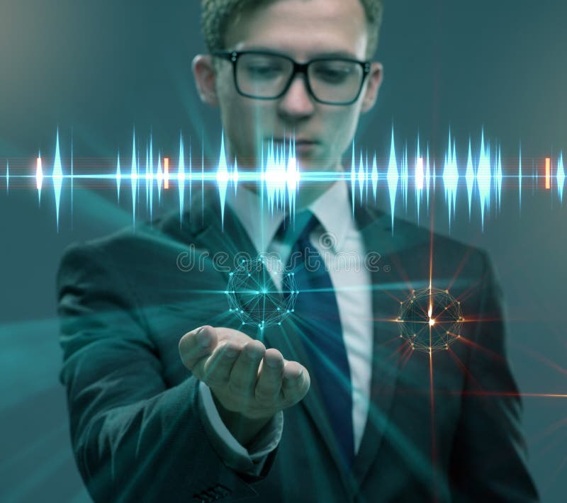 Young Businessman in Bright Idea Concept Stock Photo - Image of idea ...