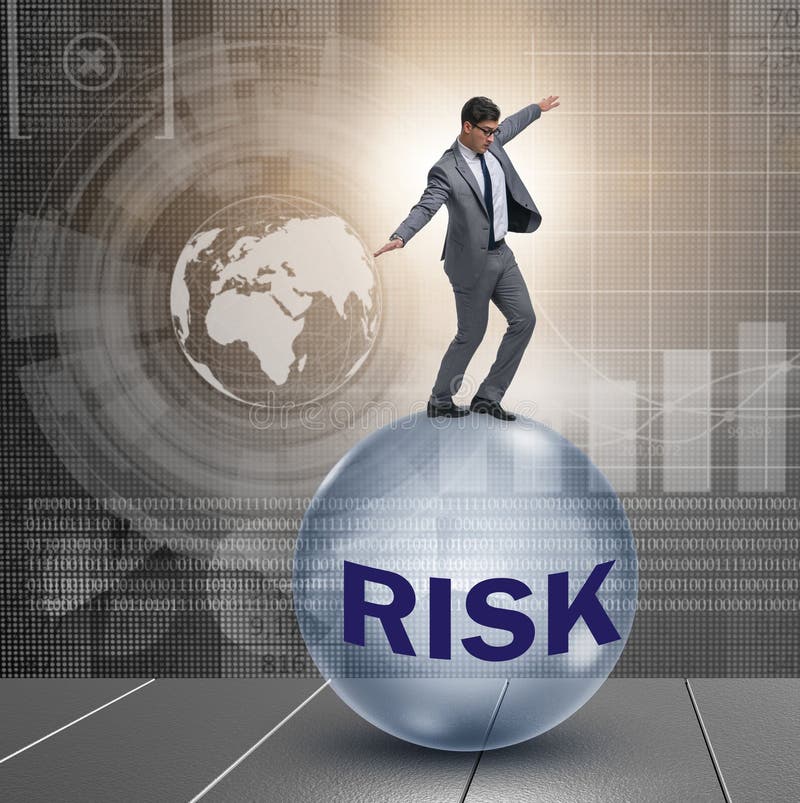Young Businessman in Business Risk and Uncertainty Concept Stock Photo ...