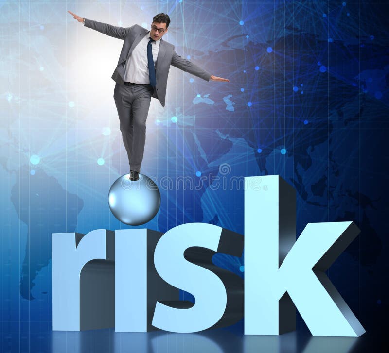 Young Businessman in Business Risk and Uncertainty Concept Stock Image ...