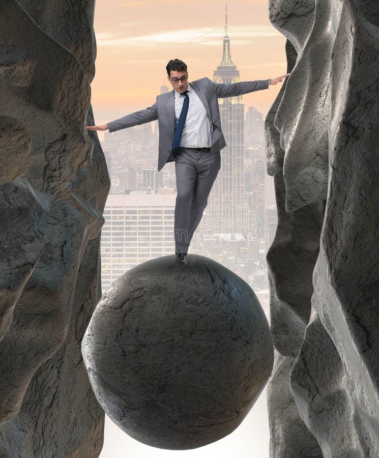 The Young Businessman in Business Risk and Uncertainty Concept Stock ...