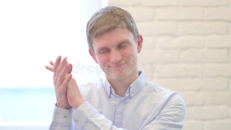 Young Businessman Clapping in Appreciation Stock Footage - Video of ...