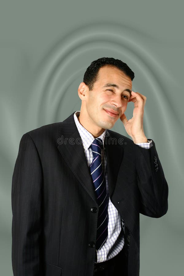 Young businessman confused stock image. Image of scratched - 3893939
