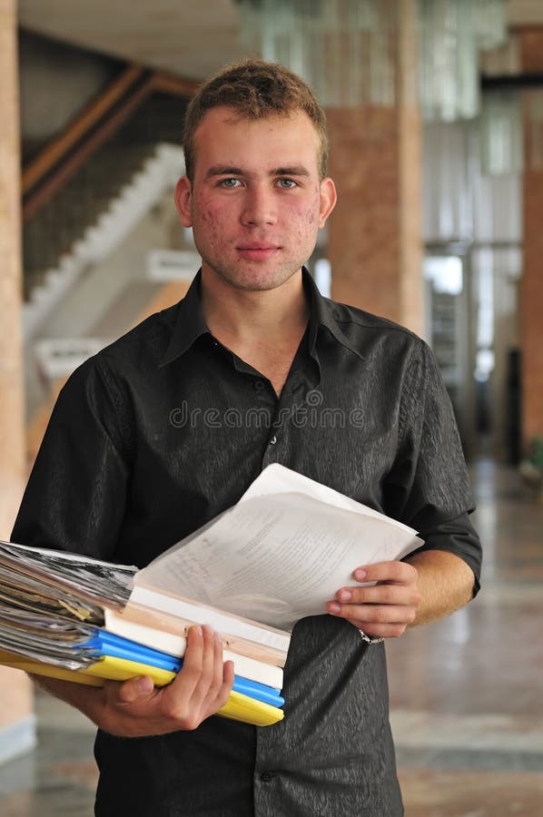 Young Businessman with Document Files Stock Photo - Image of advisor ...