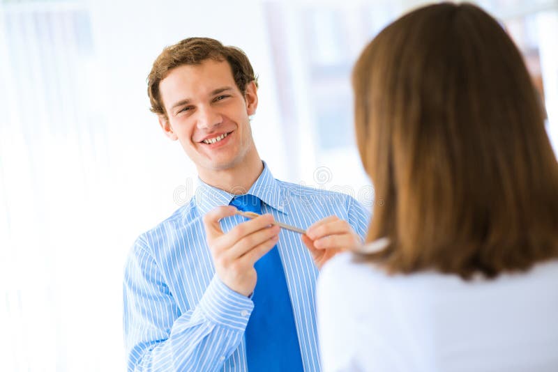 Young Businessman Doing Interviews Stock Photo - Image of company ...