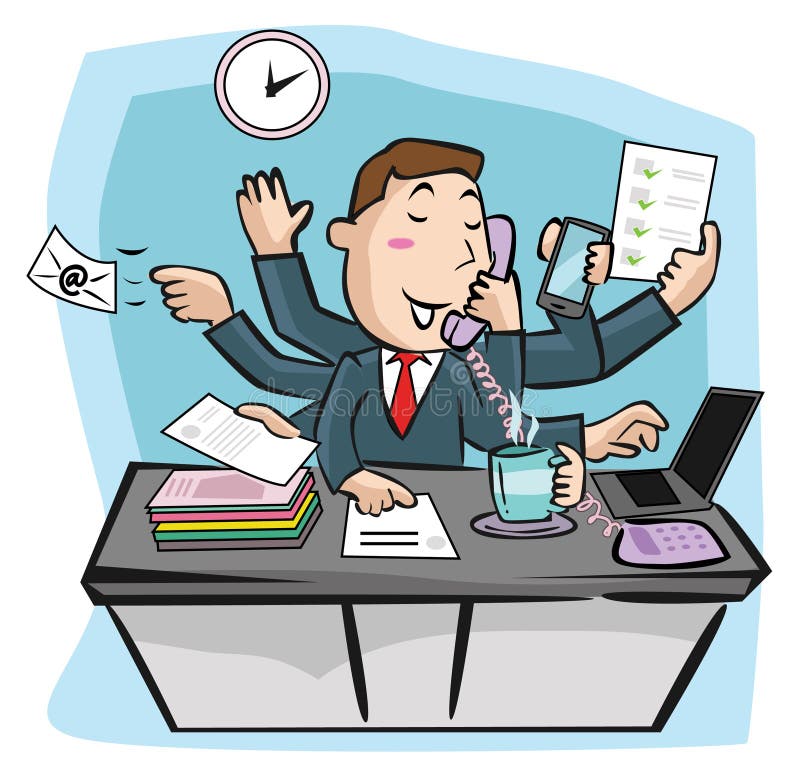 Busy Multitasking People Collection Illustration Stock Vector ...