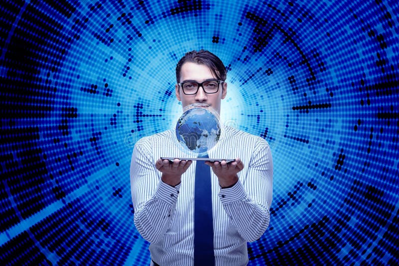 The Young Businessman in Global Business Concept Stock Image - Image of ...