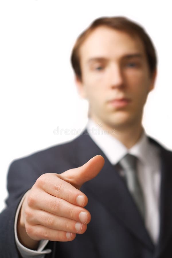 Young Businessman Handshake Focus on the Hand Stock Image - Image of ...