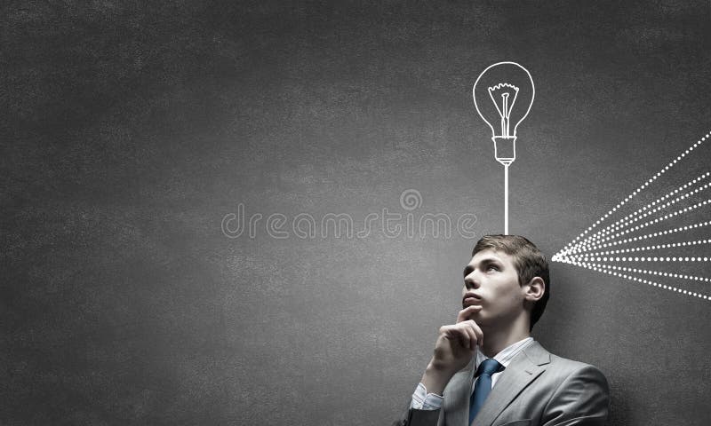Young Businessman Has an Idea Stock Image - Image of education, brain ...