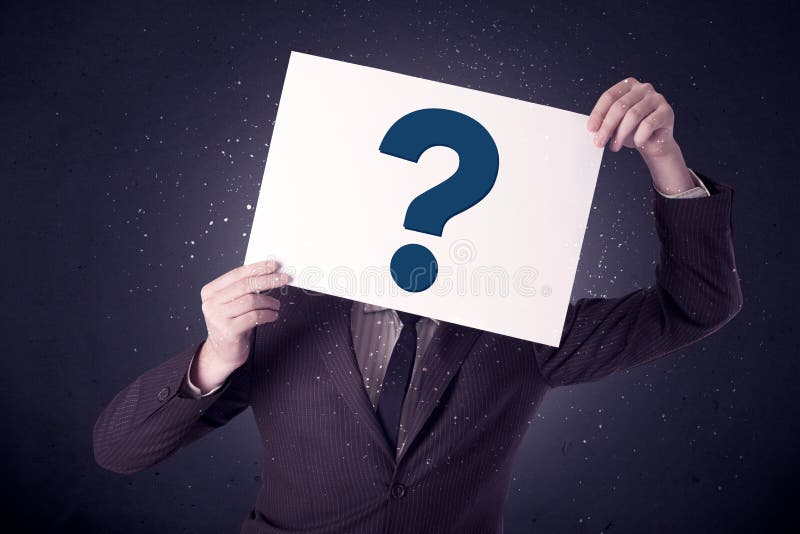 Businessman Holding Paper with Question Marks Stock Image - Image of ...