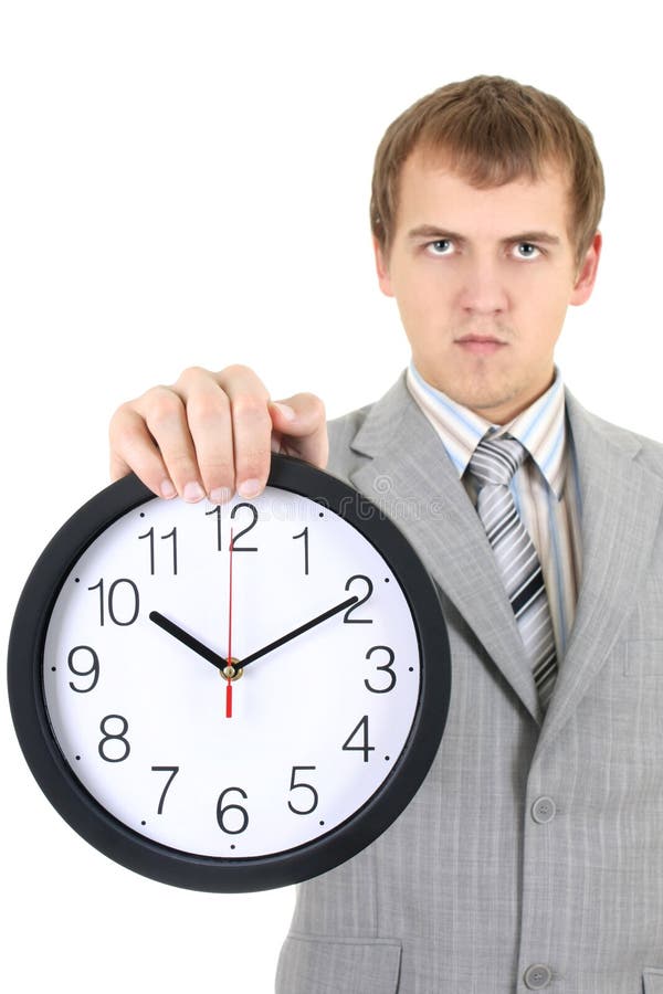 Business Man on Clock stock photo. Image of professional - 2421800