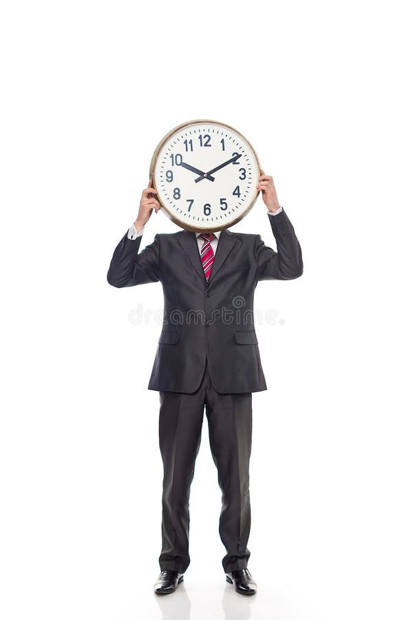 Young Businessman Holding a Clock Stock Image - Image of person ...