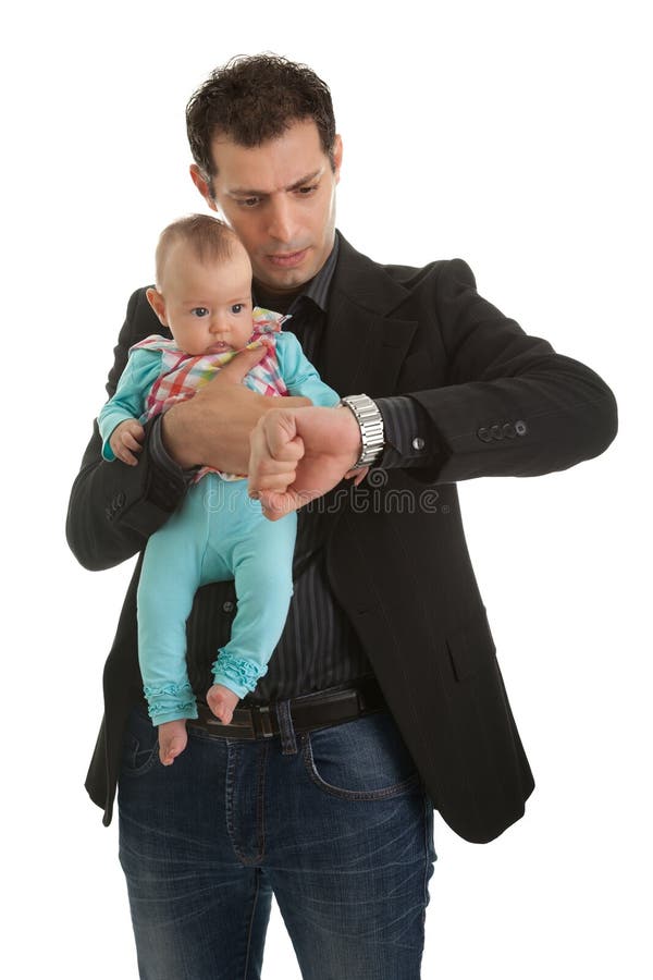 Young Businessman with a Little Girl Stock Image - Image of business ...
