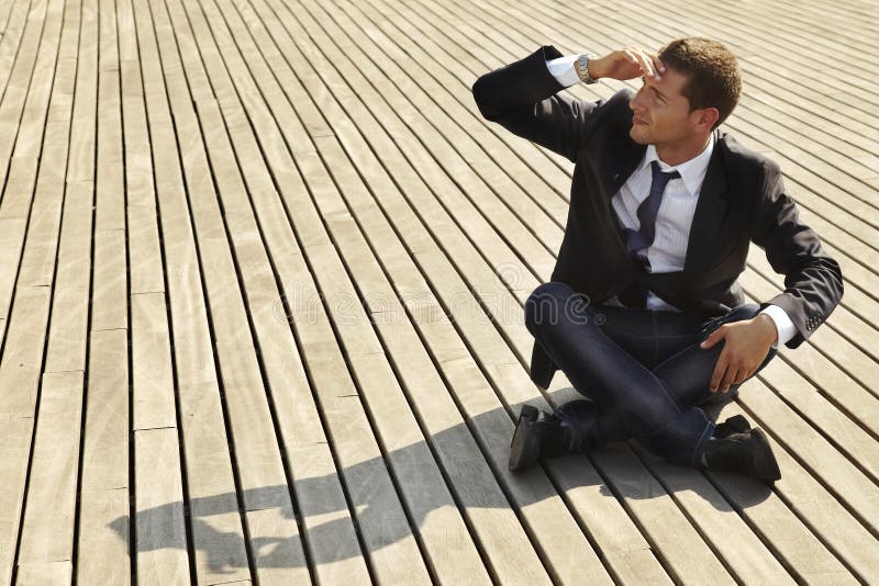 Young Businessman Looking for Job Stock Image - Image of floor, search ...