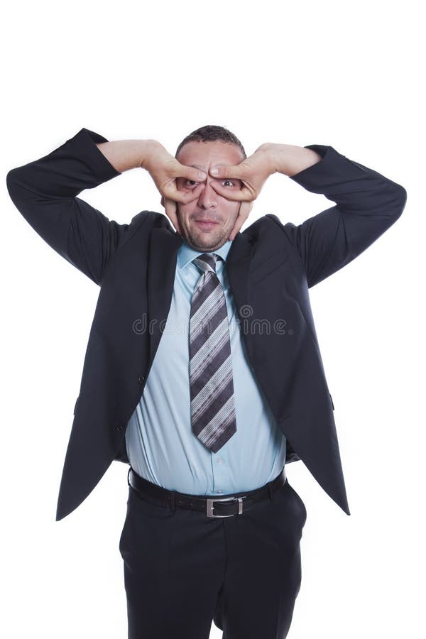 Young Businessman Make Focus Sign with His Hands Stock Photo - Image of ...